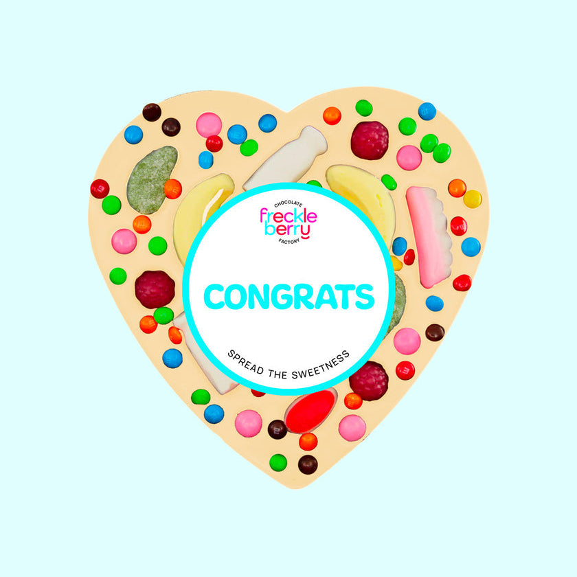 Giant White Chocolate Pizza Heart - Congratulations | Freckleberry ...